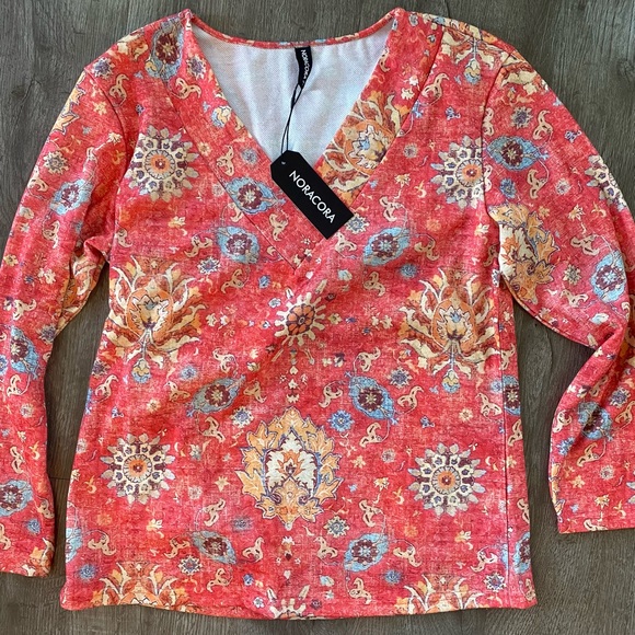 noracora | Tops | Nwt Long Sleeve Coral Too Small | Poshmark